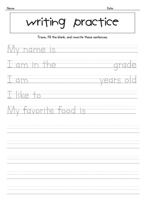 13 First Grade Handwriting Practice Worksheets - Free PDF at worksheeto ...