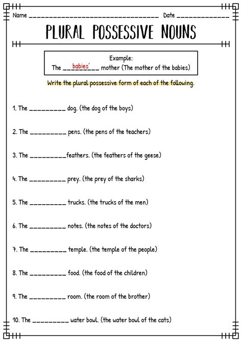 13 Plurals Vs Possessives Worksheets | Plurals, Possessive nouns ...