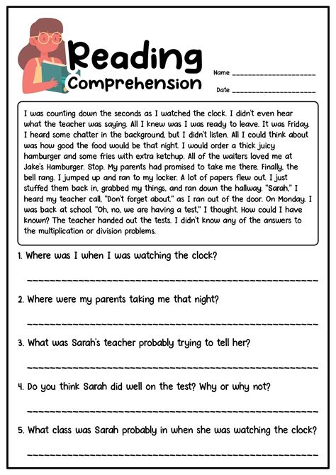 13 Short Story Reading Comprehension Worksheets | Reading comprehension ...