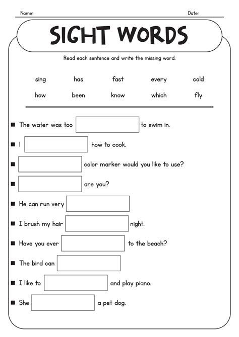 15 First Grade Sight Word Practice Worksheets - Free PDF at worksheeto ...