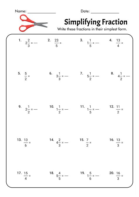 16 Simplifying Fractions Worksheets Grade 6 - Free PDF at worksheeto ...