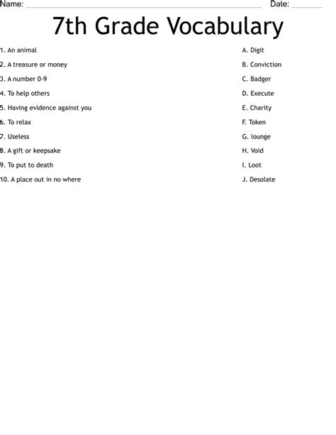 18 7th Grade Vocabulary Worksheets - Free PDF at worksheeto.com - Auto News