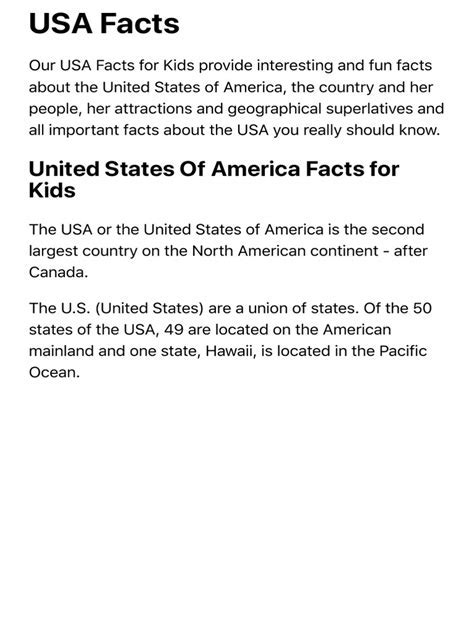 25 INTERESTING FACTS ABOUT USA FOR KIDS IN ENGLISH Technical ...