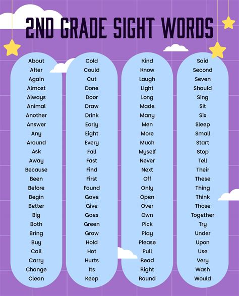 5 Best Images of Second Grade Sight Words Printable - 2nd Grade Sight ...