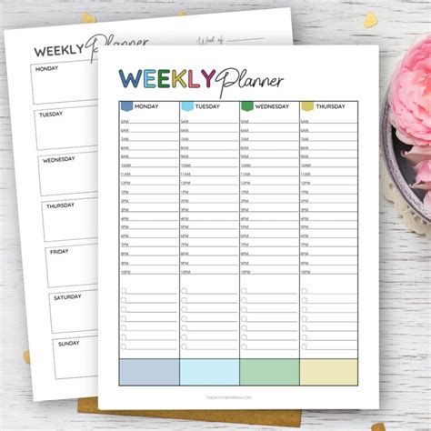 7 Free Printable Weekly Planner Templates to Get Organized - Auto News