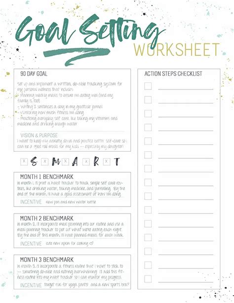 70 Effective Goal Setting Worksheets - Kitty Baby Love - Auto News