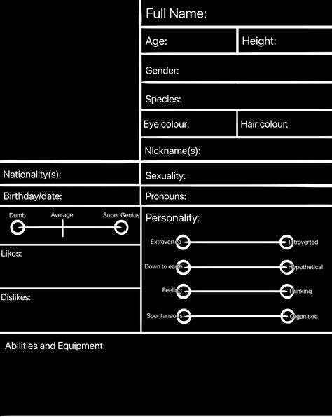 A custom character sheet template I made, try adding your OCs onto the ...