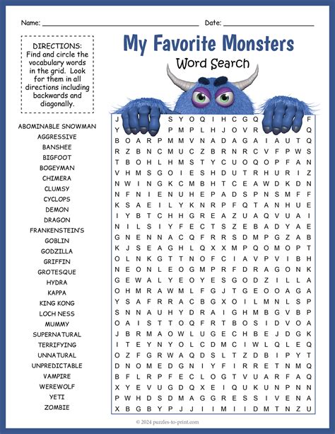 About Books Word Search - Monster Word Search - Auto News