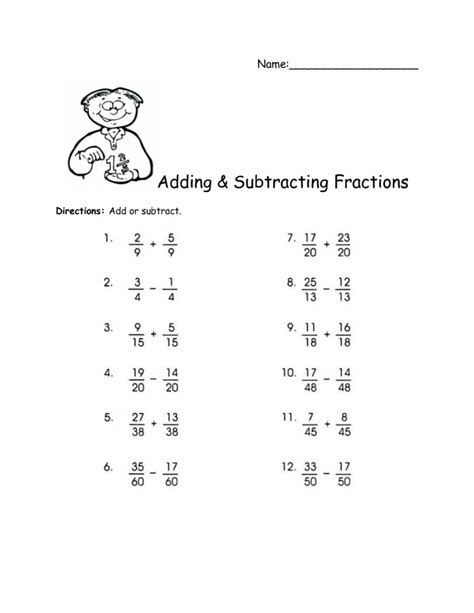 Adding Subtracting Multiplying Dividing Fraction Worksheets ...