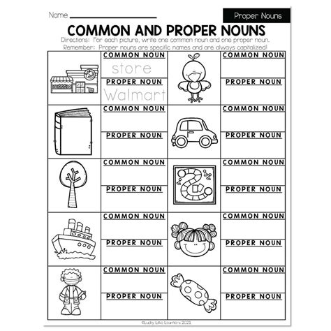 Common And Proper Nouns 2nd Grade Common And Proper Nouns Worksheets ...