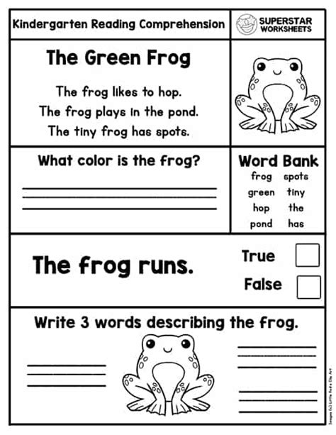 Comprehension Worksheets - Kindergarten Reading Comprehension ...