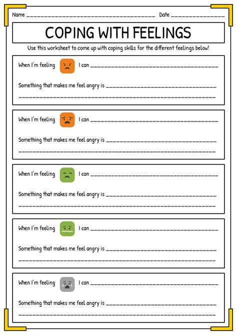 Coping Skills Worksheets For Kids Feelings & Coping Skills For Kids ...