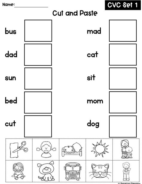 Cvc Cut And Paste Worksheets CVC Words Cut And Paste Worksheets - Auto News