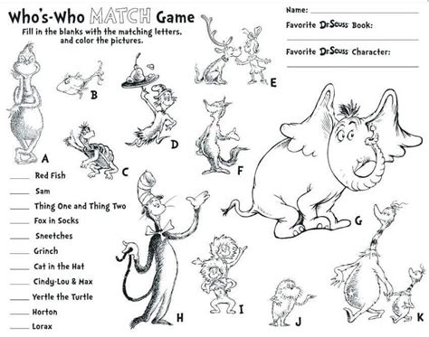 Dr. Seuss Printable Activity Sheets - Auto News