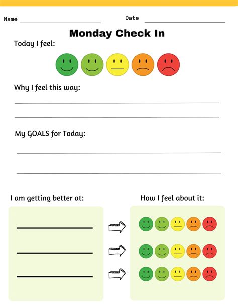 Feelings Check in Printable Worksheet for Kids Identifying Feelings ...