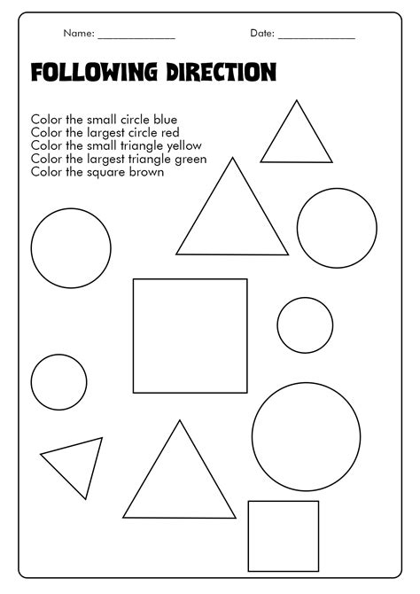 Following Directions Printables Following Directions Worksheets - Auto News