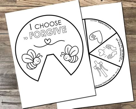 Forgiveness Scripture Coloring Wheel, Printable Bible Activity ...