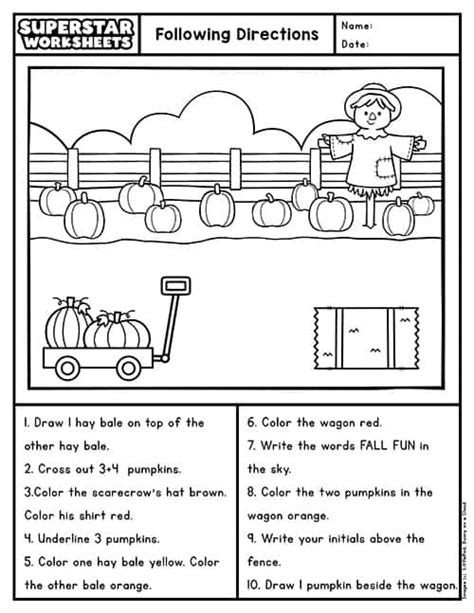 Free Following Directions Worksheets Pdf - Free Worksheets Printable ...