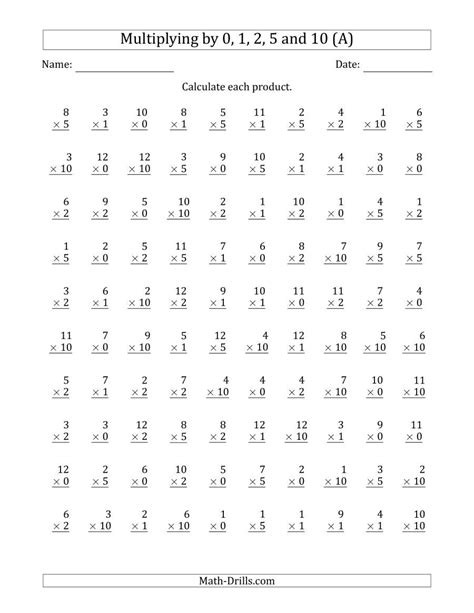 Free multiplication math drills worksheet, Download Free multiplication ...