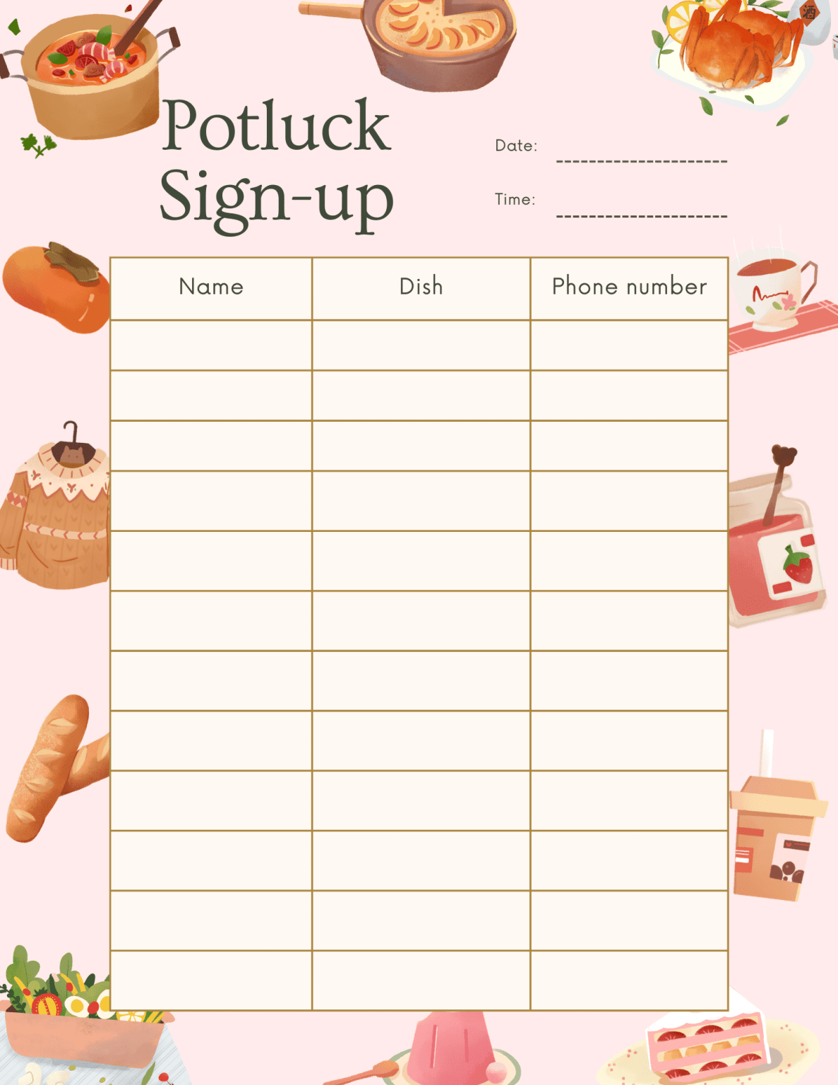 Potluck Sign Up - Auto News