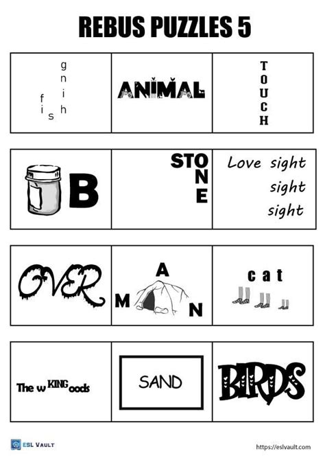 Printable Rebus Puzzles With Answers - Educational Printable Activities ...