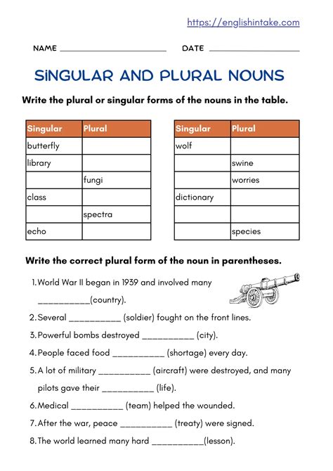 Singular And Plural Nouns Exercises – DXJFW - Auto News - Auto News