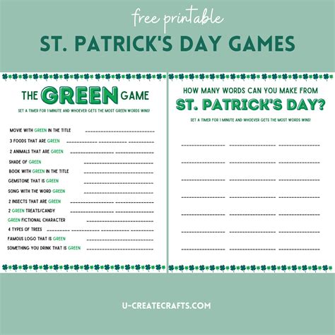 St Patricks Day Printable Games - Auto News