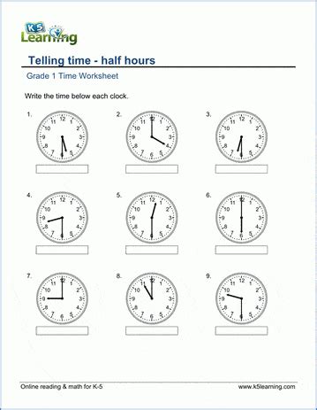 Telling Time Worksheets K5 Learning - Telling Time Worksheets - Auto News