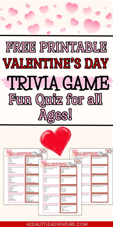 Valentine's Trivia | Valentine's Day Trivia Game | Valentine's ...